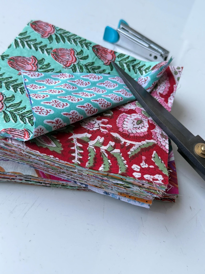 Vintage Fabric Scraps Lot, 100 PC Scrappy Fabric Grab Bags, Crumb Quilt ...