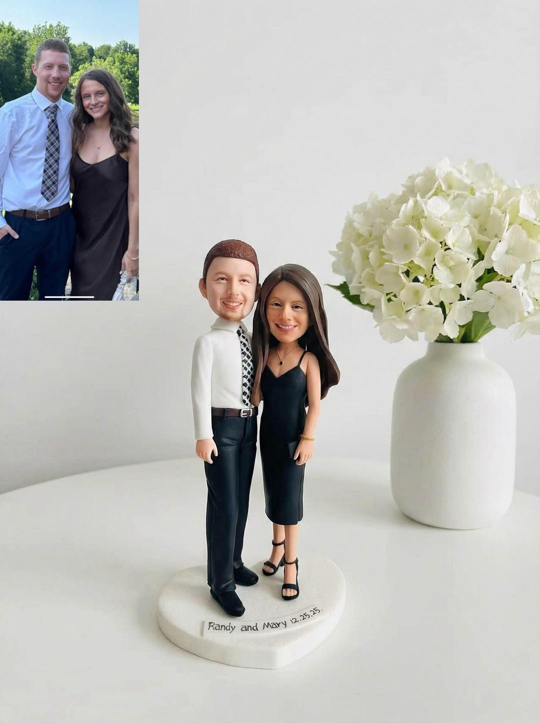 Custom Clay Wedding Figurine, Personalized Portrait Bubblehead Wedding ...