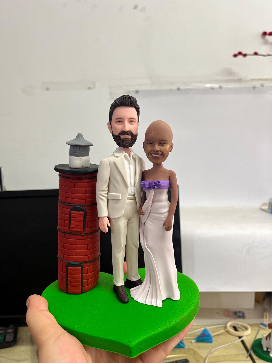 100% Handmade Clay Cake Topper Figurines • Personalized 3D Sculptures ...