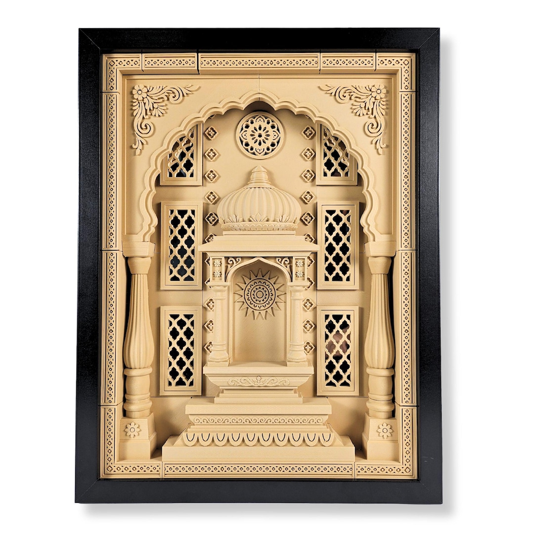Portrait Mandir Frame – 3D Printed Indian Temple Wall Art - Etsy