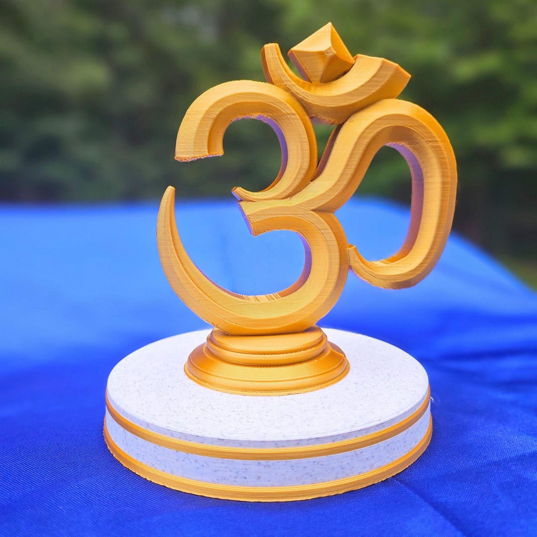 OM Symbol – Gold on Marble Tabletop Decor | Spiritual Indian Home ...