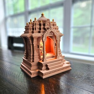 Traditional Indian Temple – Tabletop Mandir With Golden Kalashas - Etsy