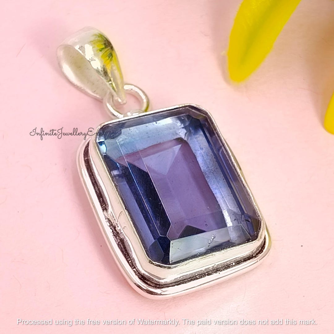Iolite Pendant Necklace: Sterling Silver Boho Gemstone Jewelry - Etsy