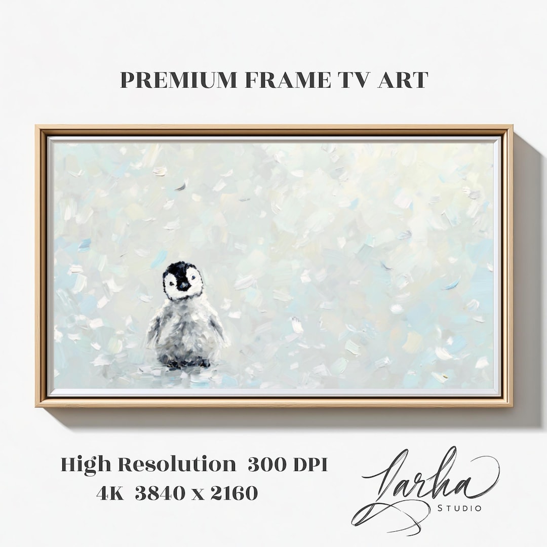 Adorable Standing Baby Penguin - Frame TV Art - Digital Download, TV ...