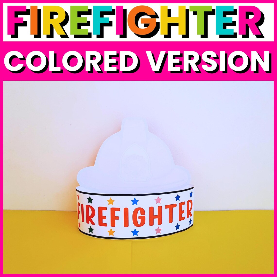 Printable Firefighter Helmet Hat Crown Craft: Labor Day Community ...
