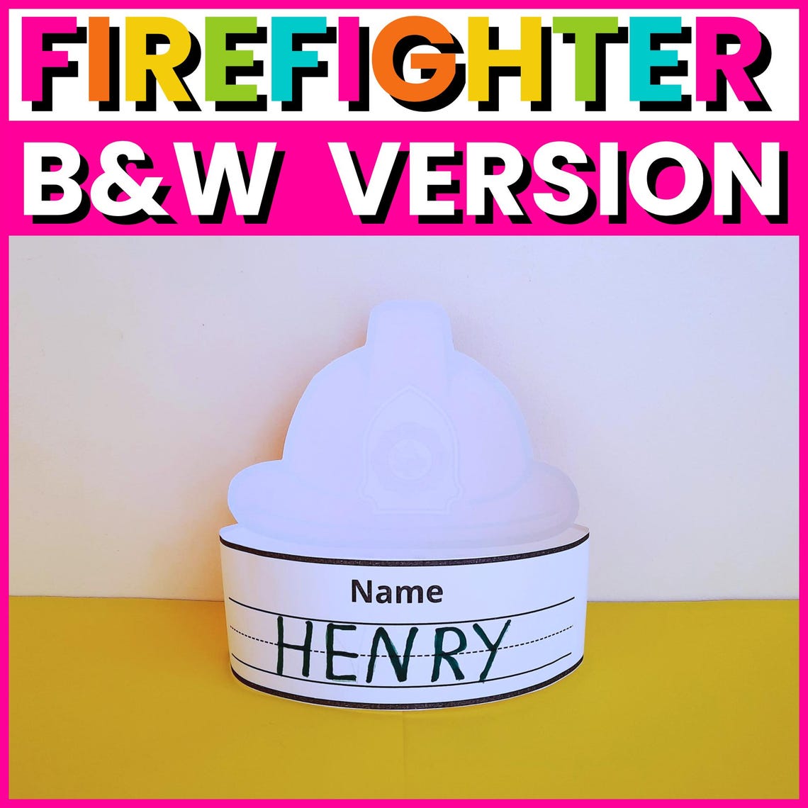 Printable Firefighter Helmet Hat Crown Craft: Labor Day Community ...