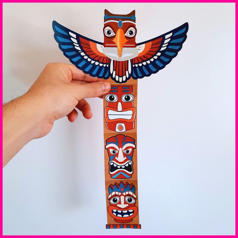 Native Americans Heritage Month Craft Activity, Build a Totem Pole ...