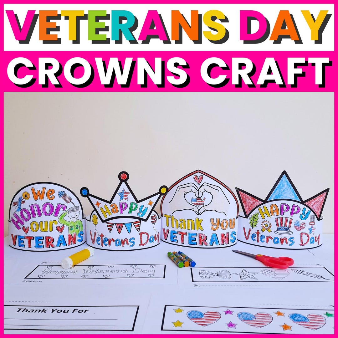 Veterans Day Crown Craft, Veterans Day Hat Headband Coloring Pages ...