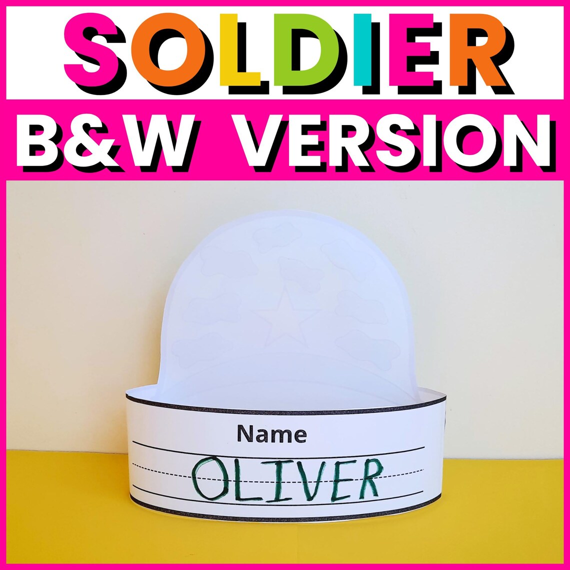 Printable Soldier Hat Crown Craft: Labor Day Community Helpers Hats ...