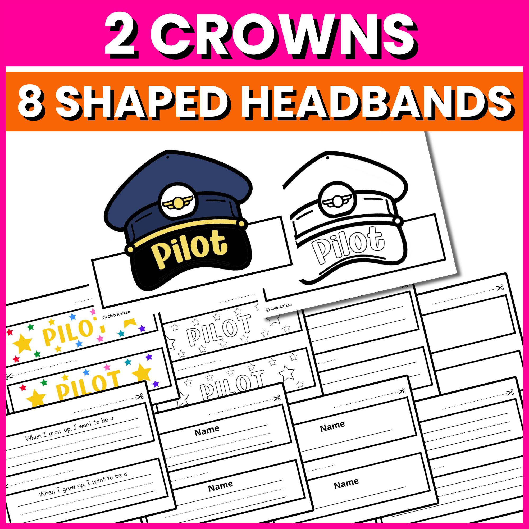 Printable Pilot Hat Crown Craft: Labor Day Community Helpers Hats ...