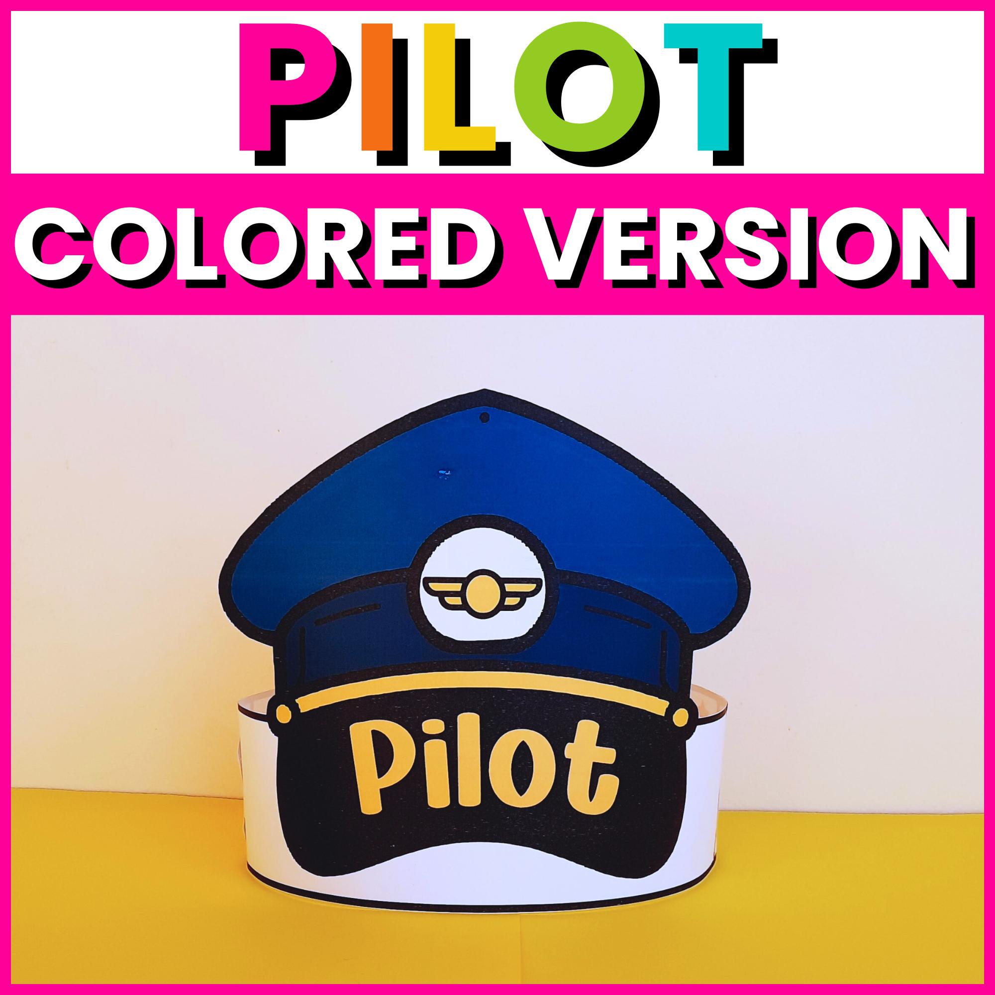 Printable Pilot Hat Crown Craft: Labor Day Community Helpers Hats ...