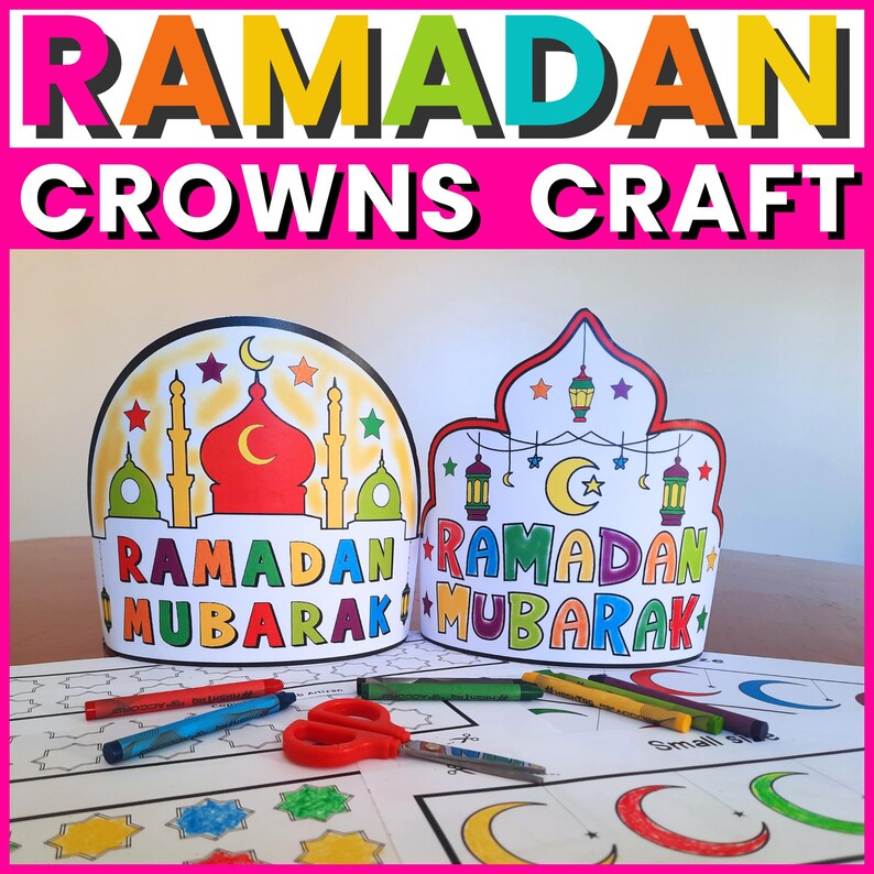 Ramadan Crown Craft, Ramadan Hat Headbands Coloring Pages Activities ...