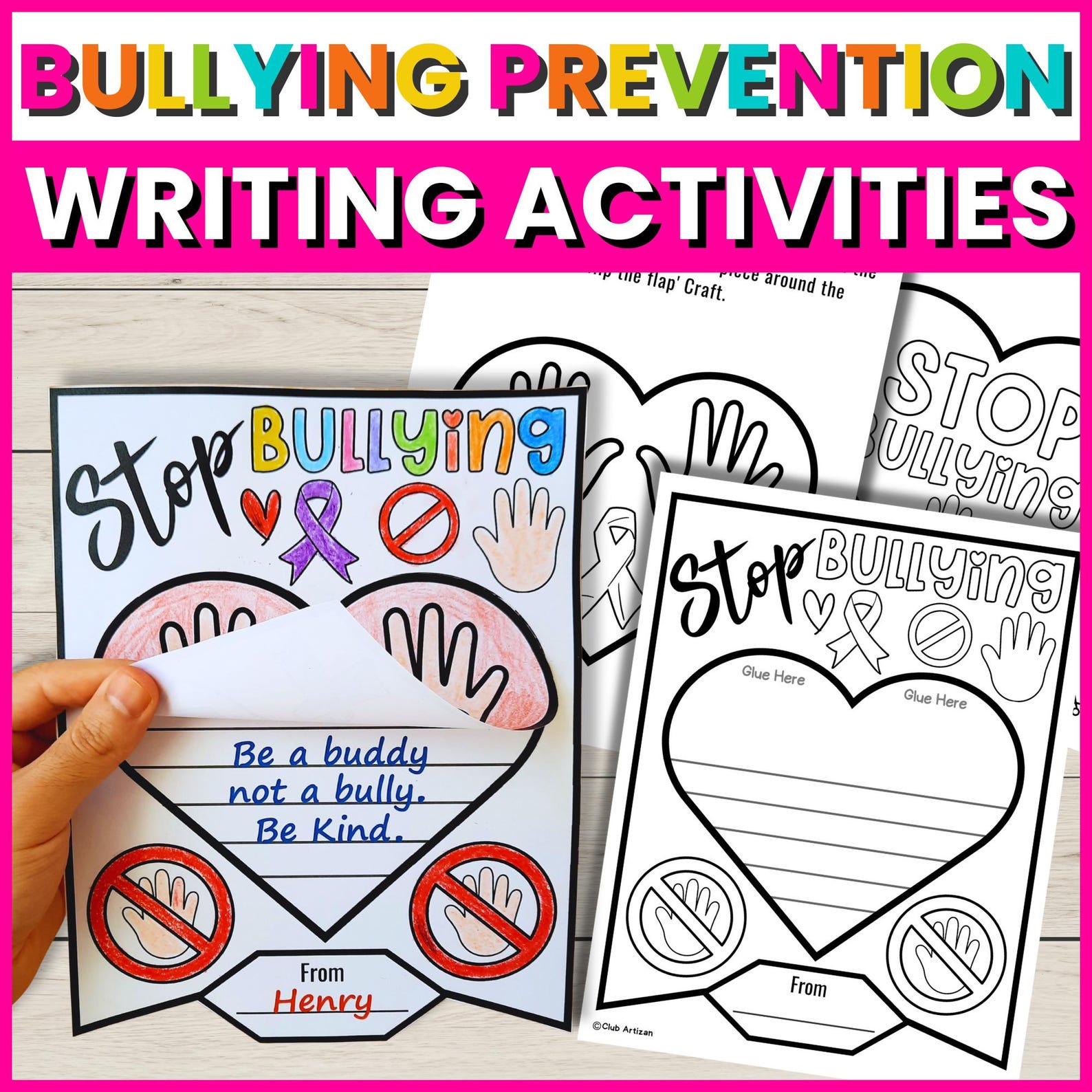 Bullying Prevention Month Bulletin Board, Anti Bullying Writing Craft ...