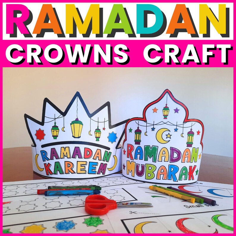 Ramadan Crown Craft, Ramadan Hat Headbands Coloring Pages Activities ...