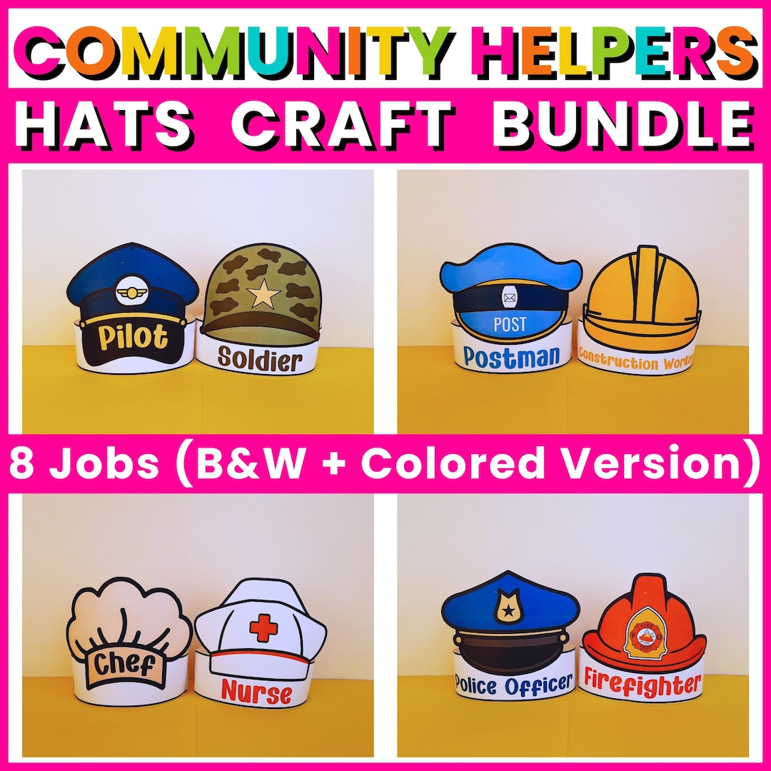 Community Helpers Hats Craft: Labor Day Crowns (PDF Download) - Etsy