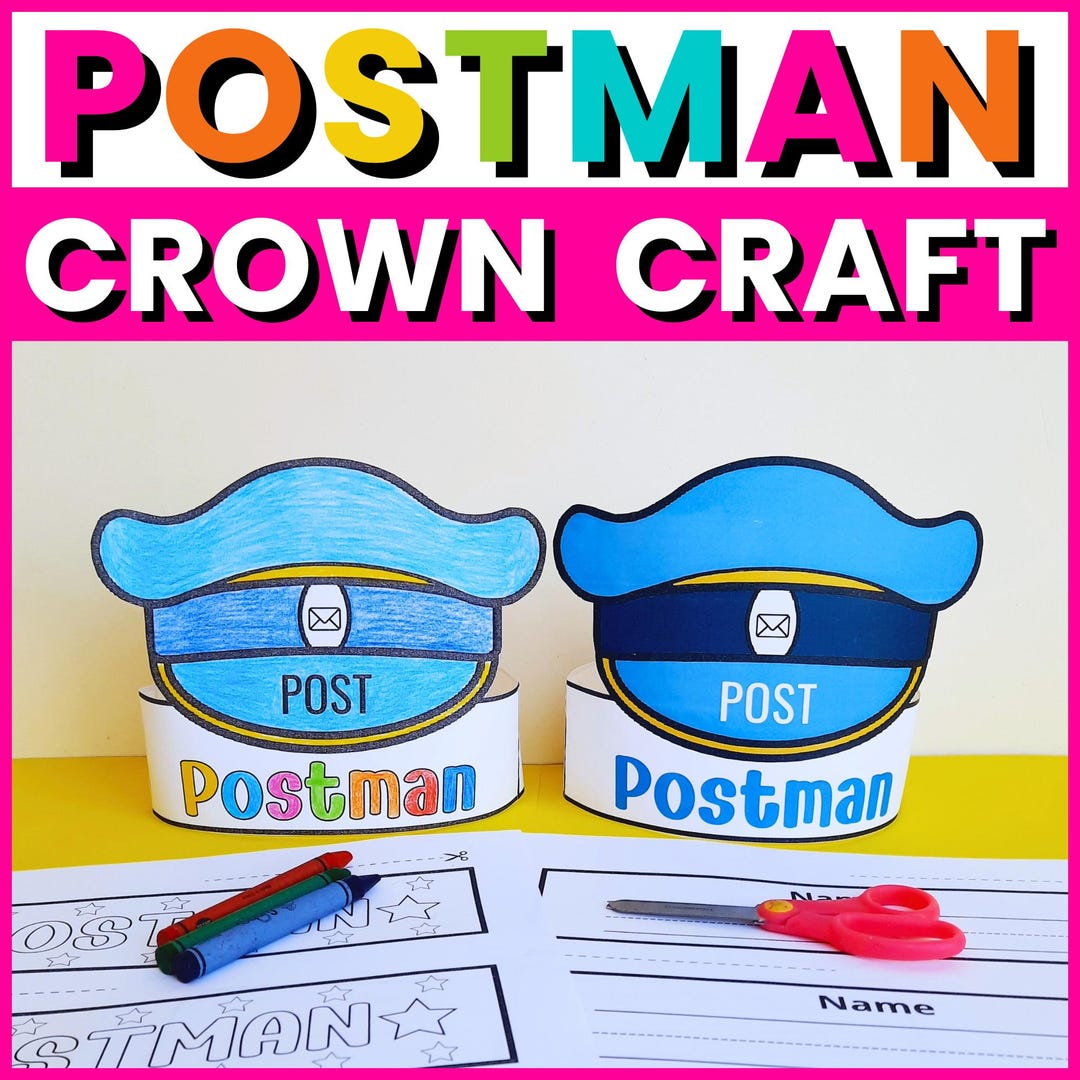 Printable Postman Hat Crown Craft: Labor Day Community Helpers Hats ...