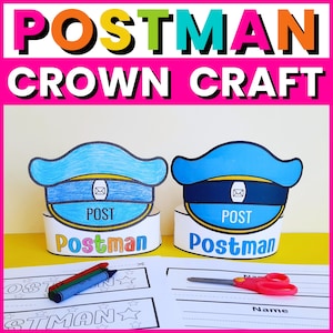 Printable Postman Hat Crown Craft: Labor Day Community Helpers Hats ...
