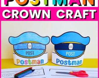 Printable Postman Hat Crown Craft: Labor Day Community Helpers Hats ...