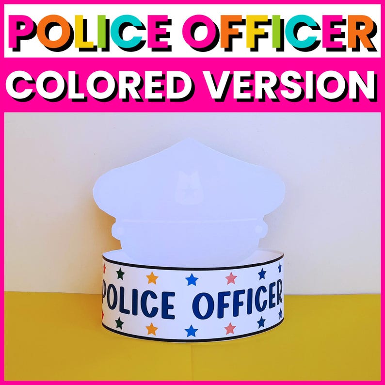 Printable Police Officer Hat Crown Craft: Labor Day Activity, Community ...