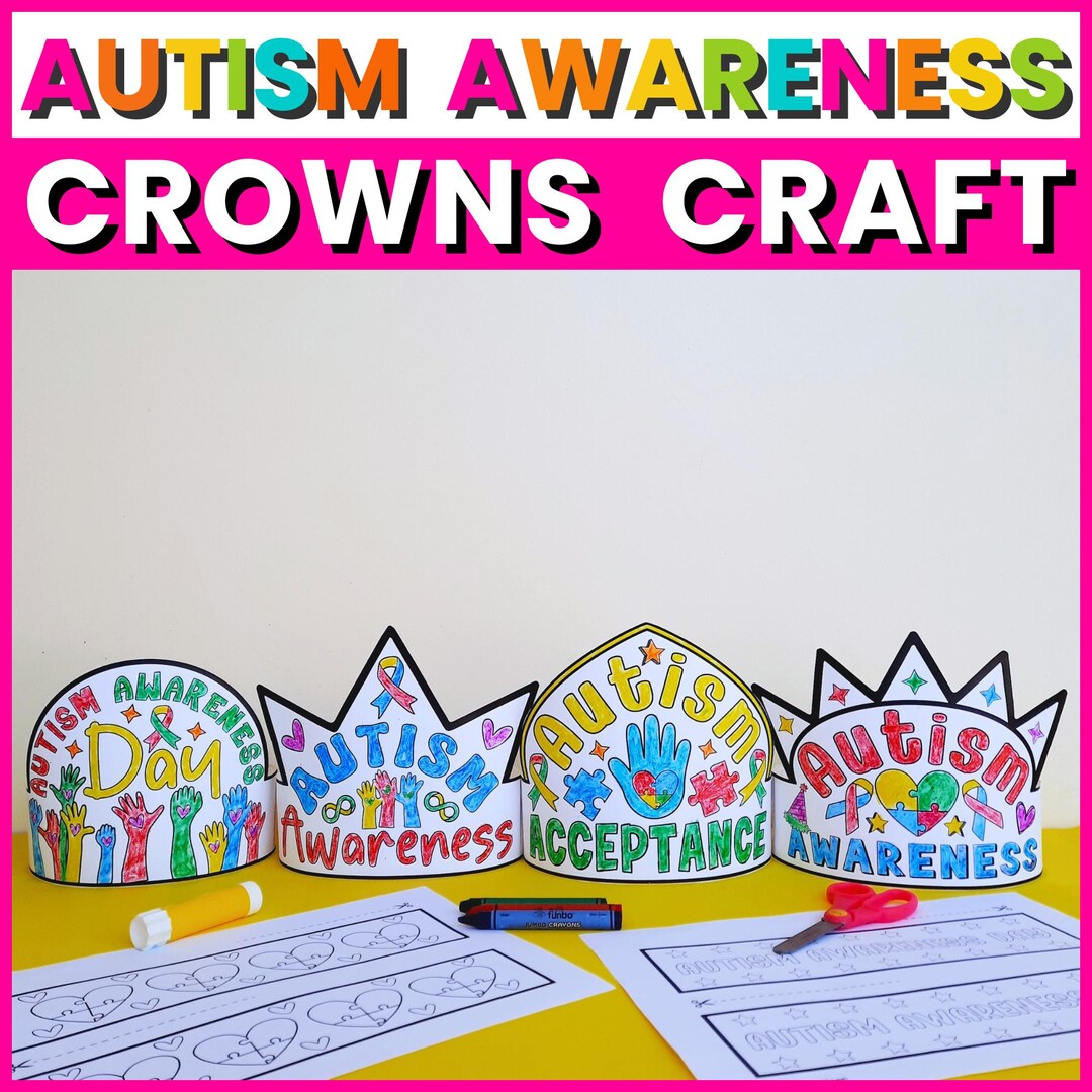 Autism Awareness Crown Craft, World Autism Acceptance Day Hat Headband ...