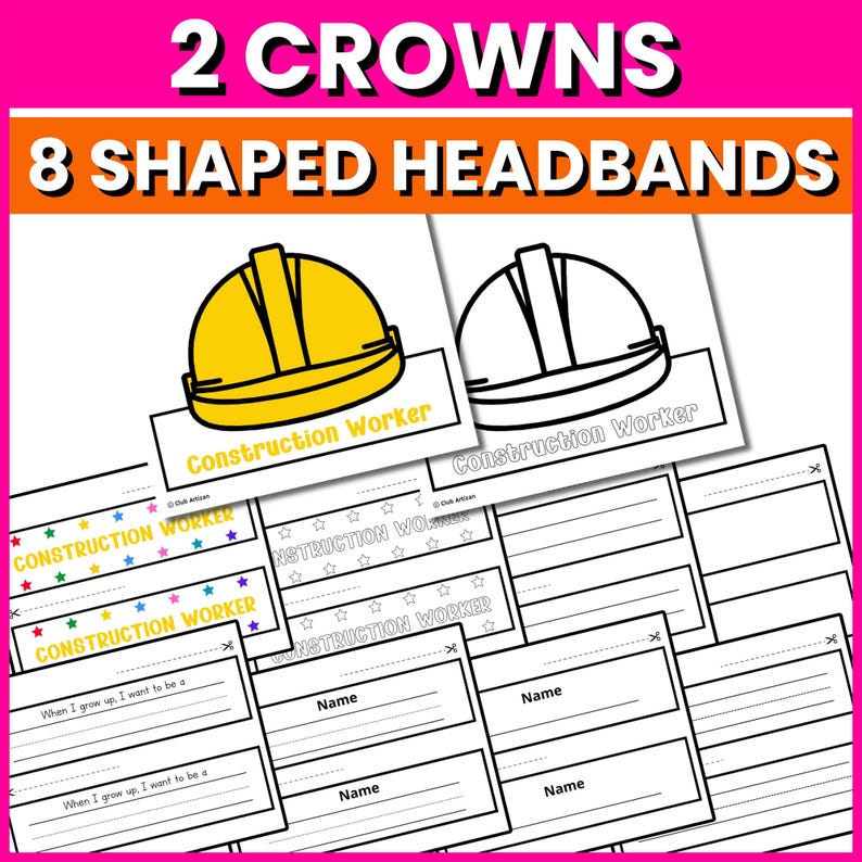 Printable Construction Worker Hat Crown Craft: Labor Day Community ...