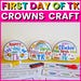First Day of TK Crowns Printables Craft, Happy First Day of School Hat ...