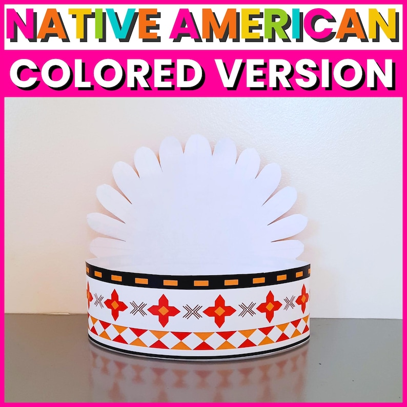 Native Americans Heritage Month Hat Craft, Indigenous Peoples Day Crown ...