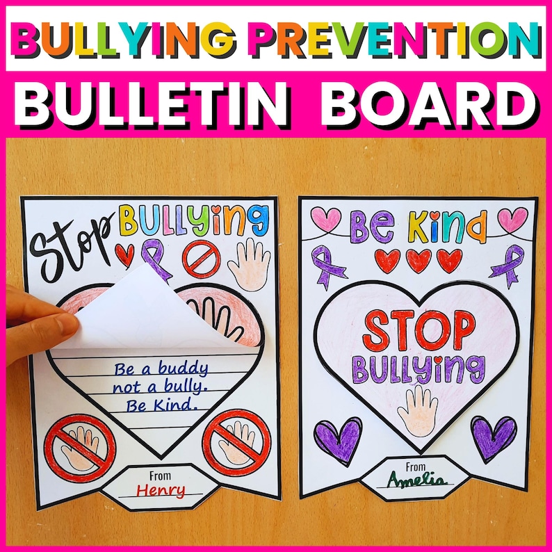 Bullying Prevention Month Bulletin Board, Anti Bullying Writing Craft ...