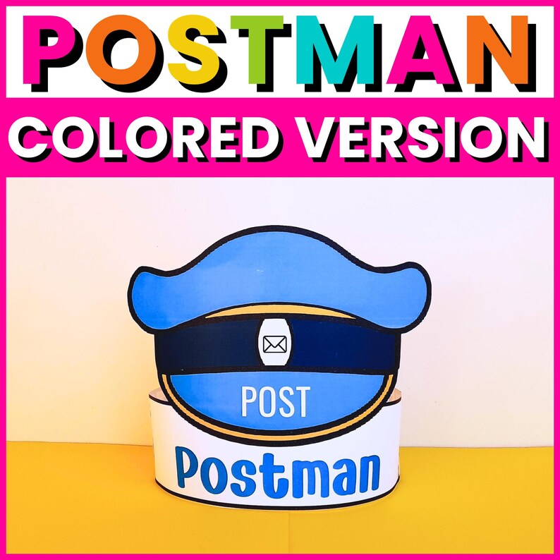Printable Postman Hat Crown Craft: Labor Day Community Helpers Hats ...