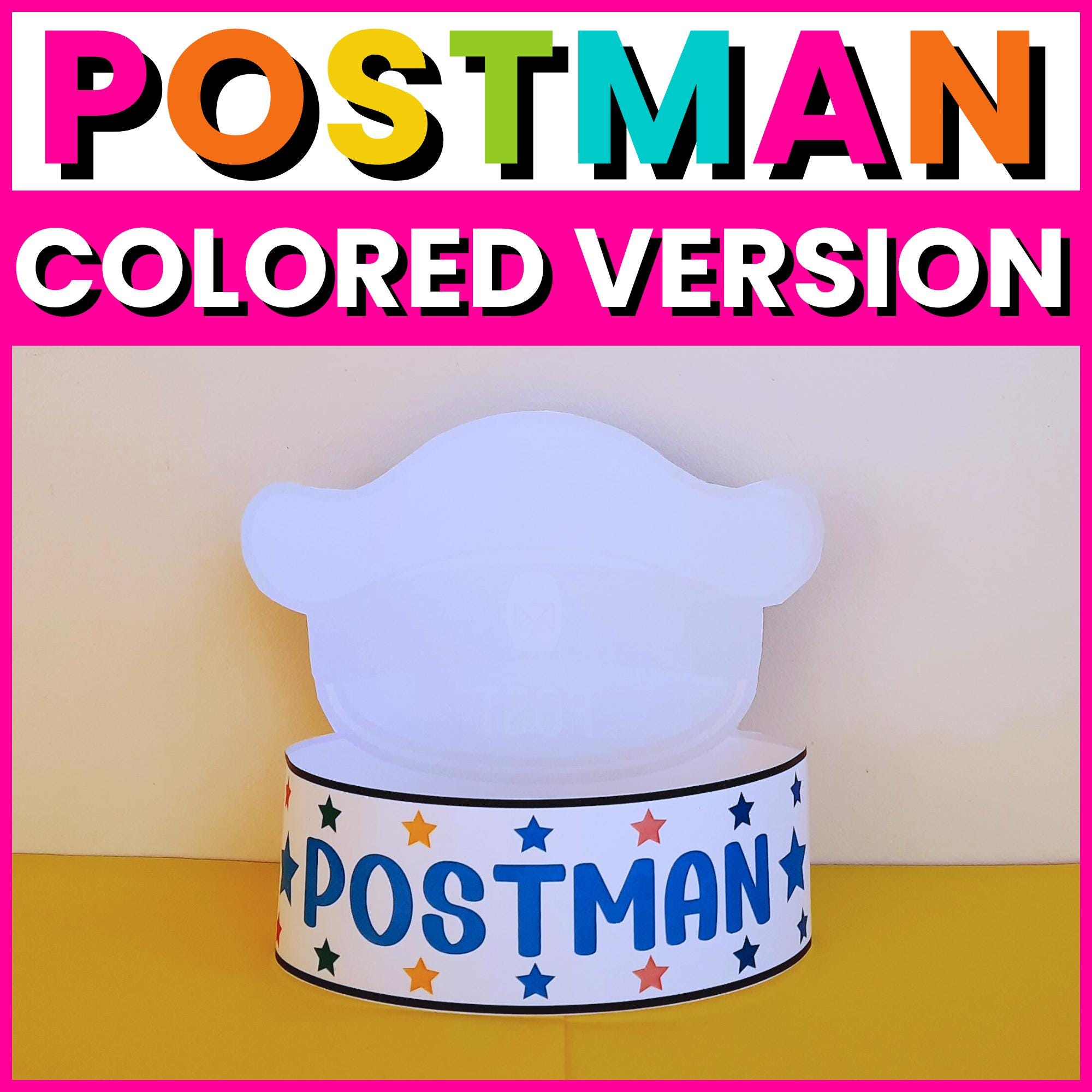 Printable Postman Hat Crown Craft: Labor Day Community Helpers Hats ...