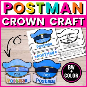 Printable Postman Hat Crown Craft: Labor Day Community Helpers Hats ...