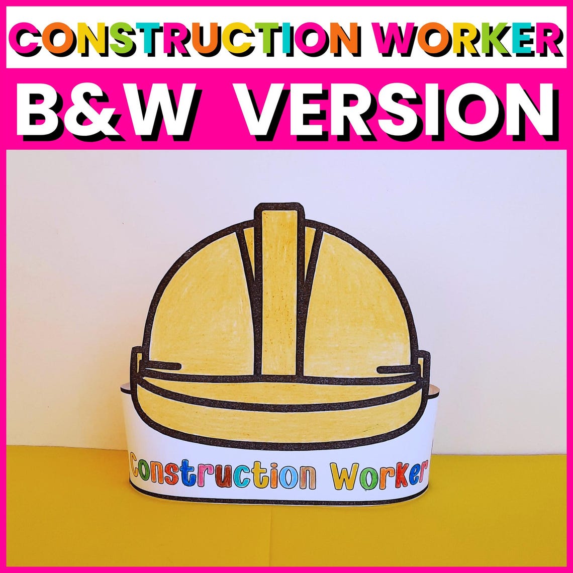 Printable Construction Worker Hat Crown Craft: Labor Day Community ...