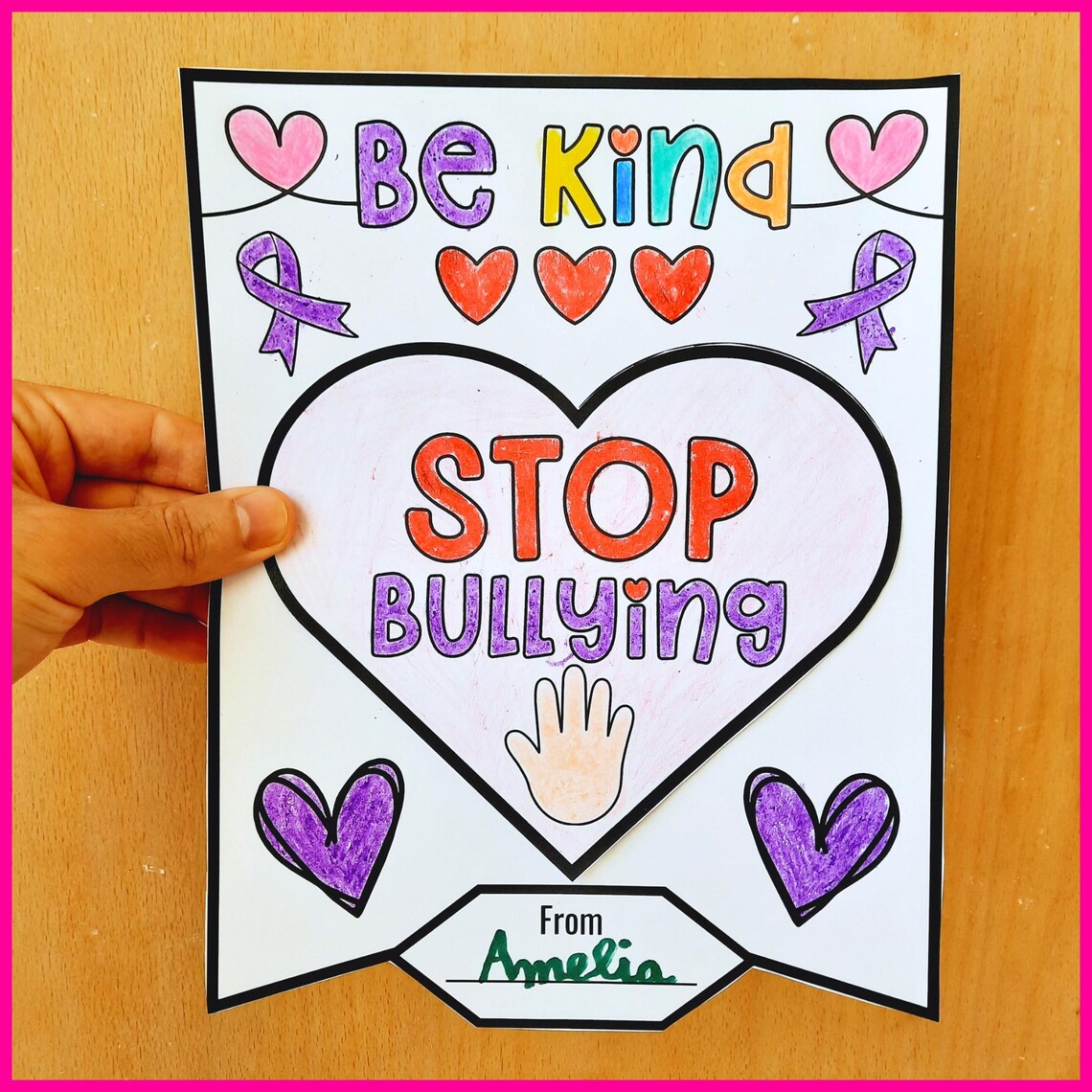 Bullying Prevention Month Bulletin Board, Anti Bullying Writing Craft ...