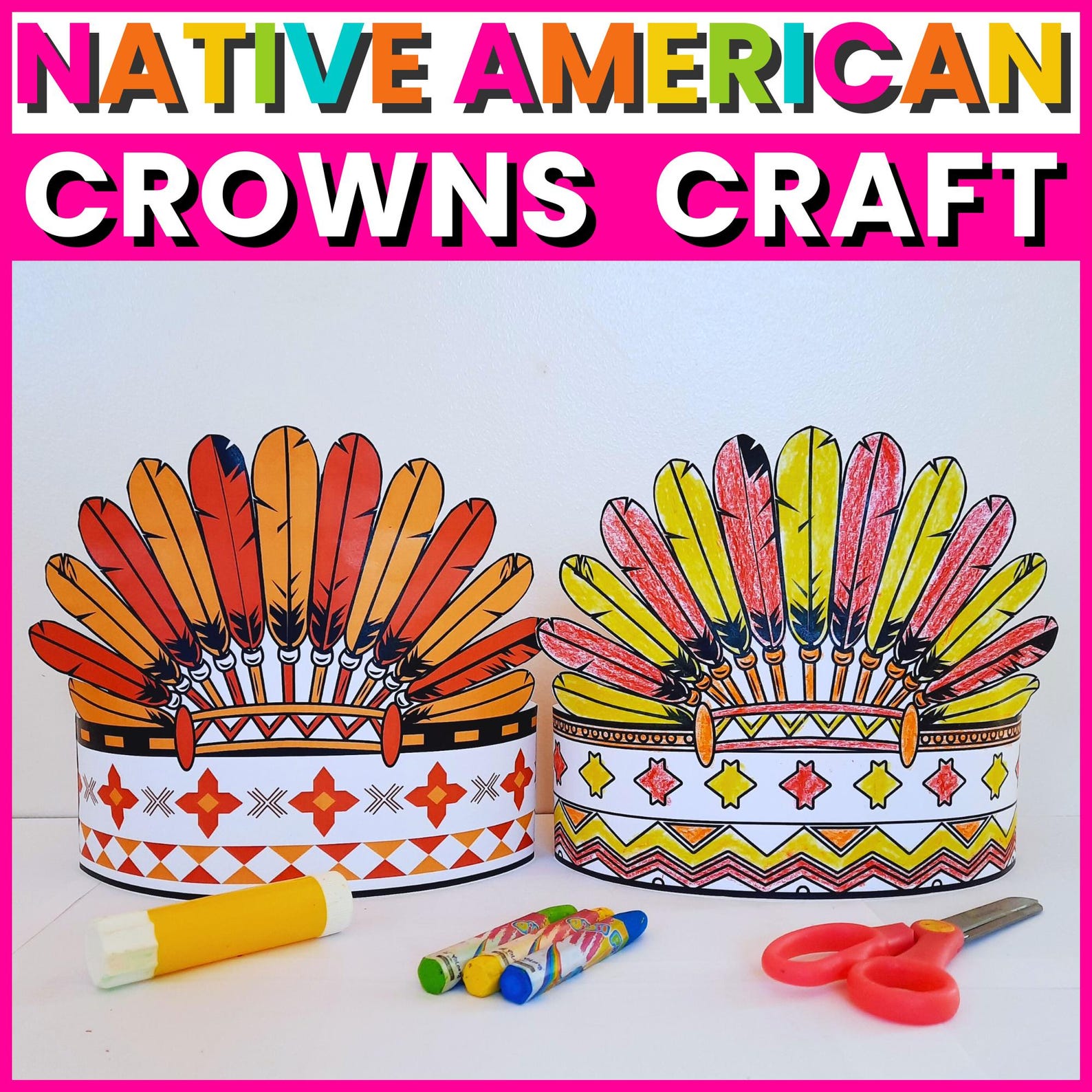 Native Americans Heritage Month Hat Craft, Indigenous Peoples Day Crown ...