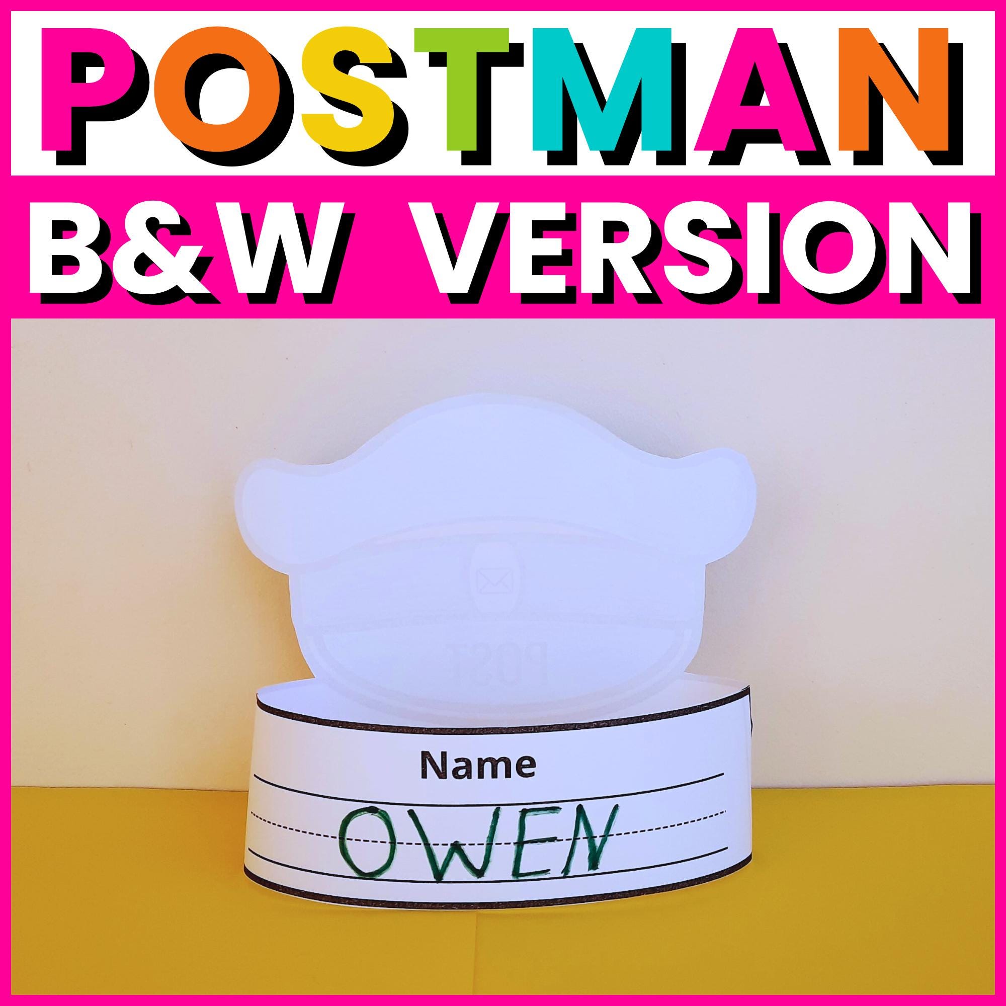 Printable Postman Hat Crown Craft: Labor Day Community Helpers Hats ...