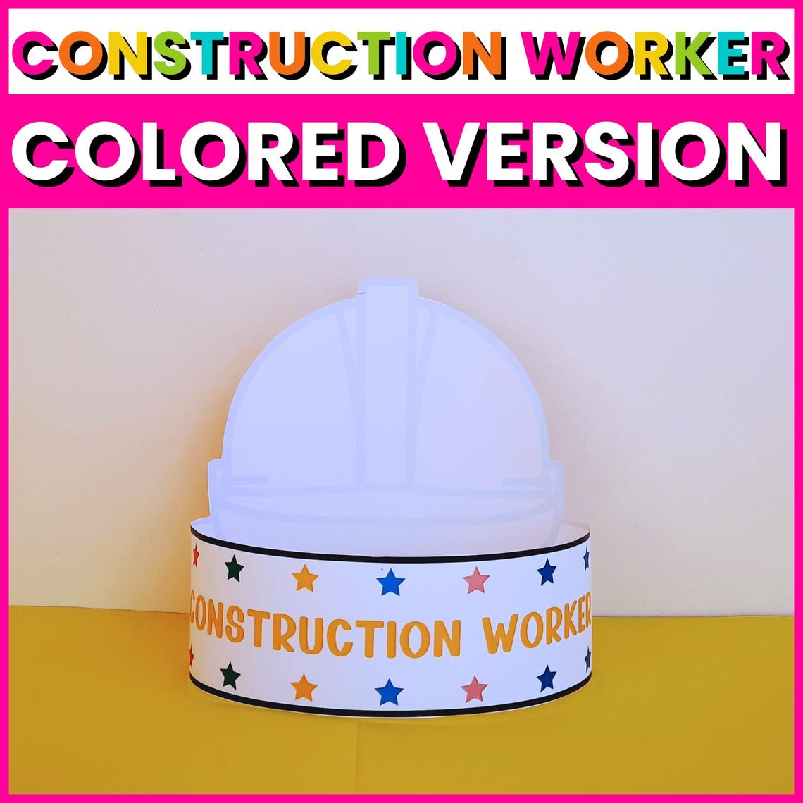Printable Construction Worker Hat Crown Craft: Labor Day Community ...