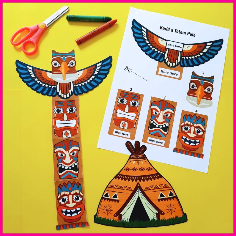 Totem Pole Craft, Native Americans Heritage Month and Indigenous ...