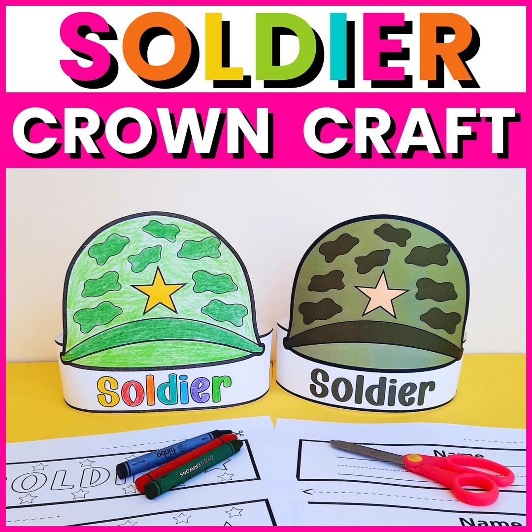 Printable Soldier Hat Crown Craft: Labor Day Community Helpers Hats ...