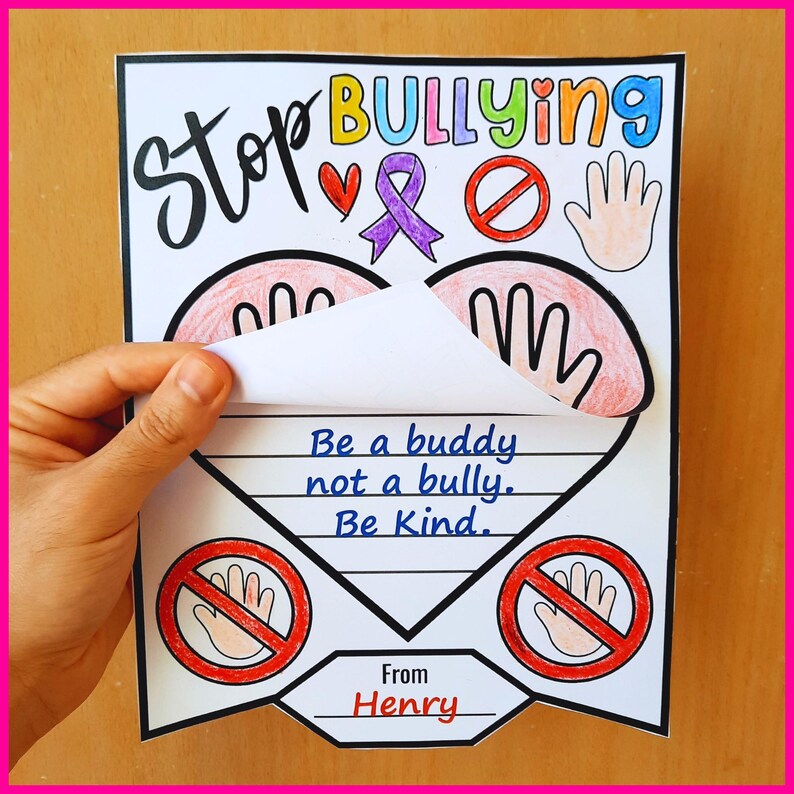Bullying Prevention Month Bulletin Board, Anti Bullying Writing Craft ...