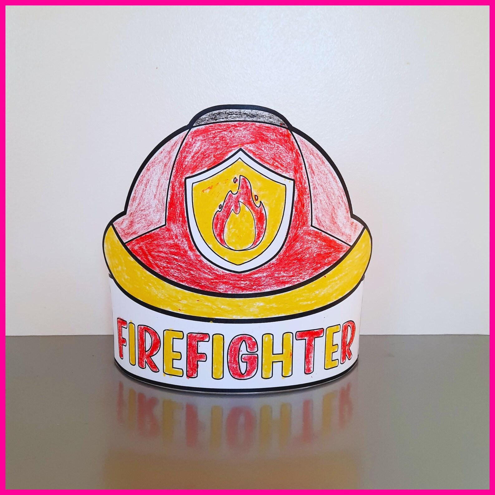 Firefighter Helmet Crown Craft: Fire Safety Week Hat, Fire Prevention ...