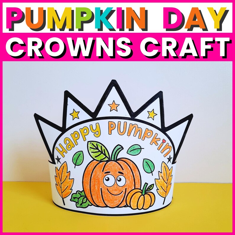 Pumpkin Day Crown Hat Craft, Pumpkin Day Coloring Pages Kindergarten ...