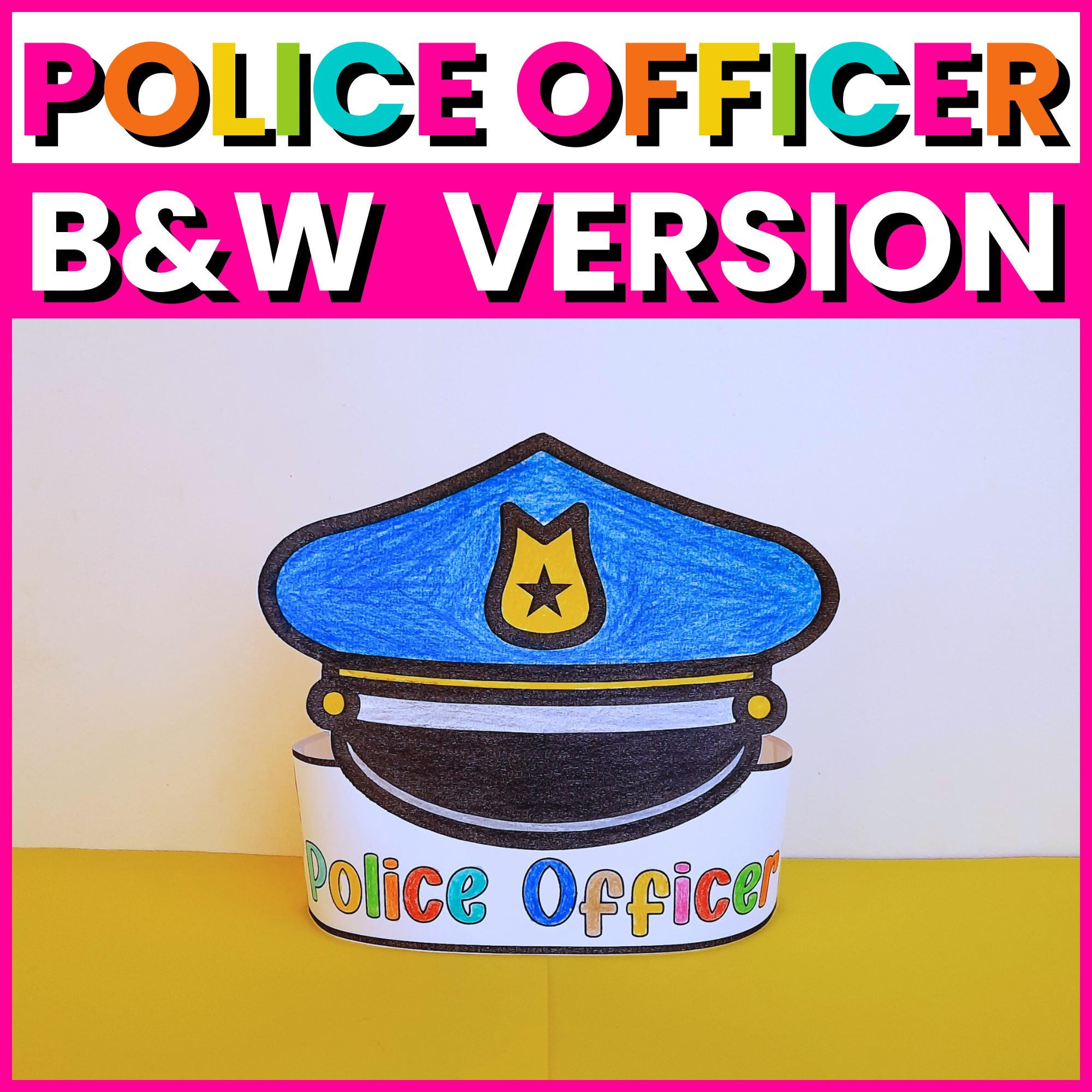 Printable Police Officer Hat Crown Craft: Labor Day Activity, Community ...