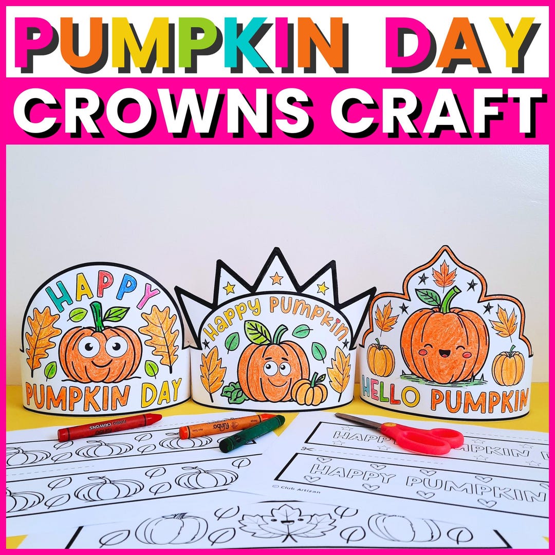 Pumpkin Day Crown Hat Craft, Pumpkin Day Coloring Pages Kindergarten ...