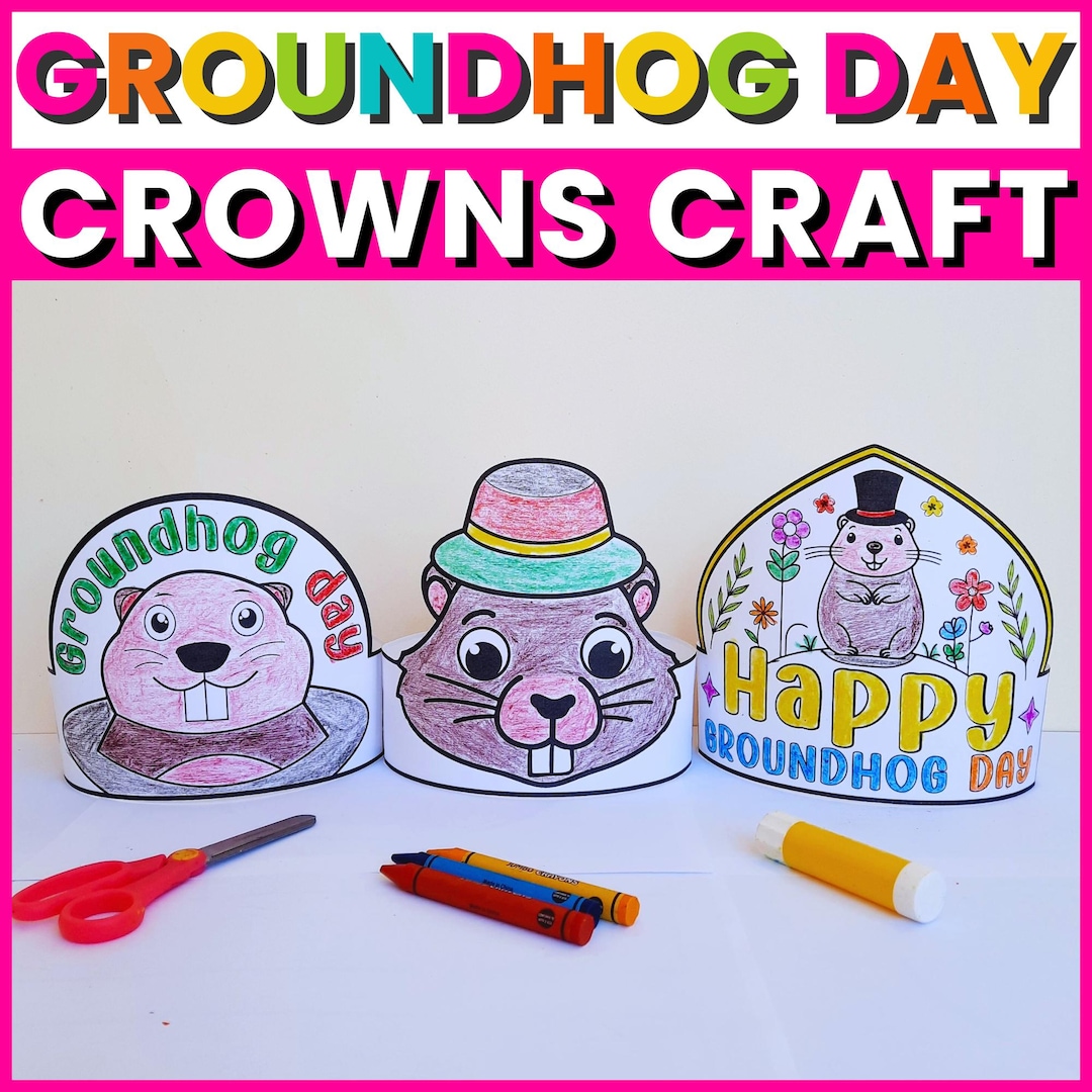 Groundhog Day Crown, Happy Groundhog Day Hat, Groundhog Day Craft ...