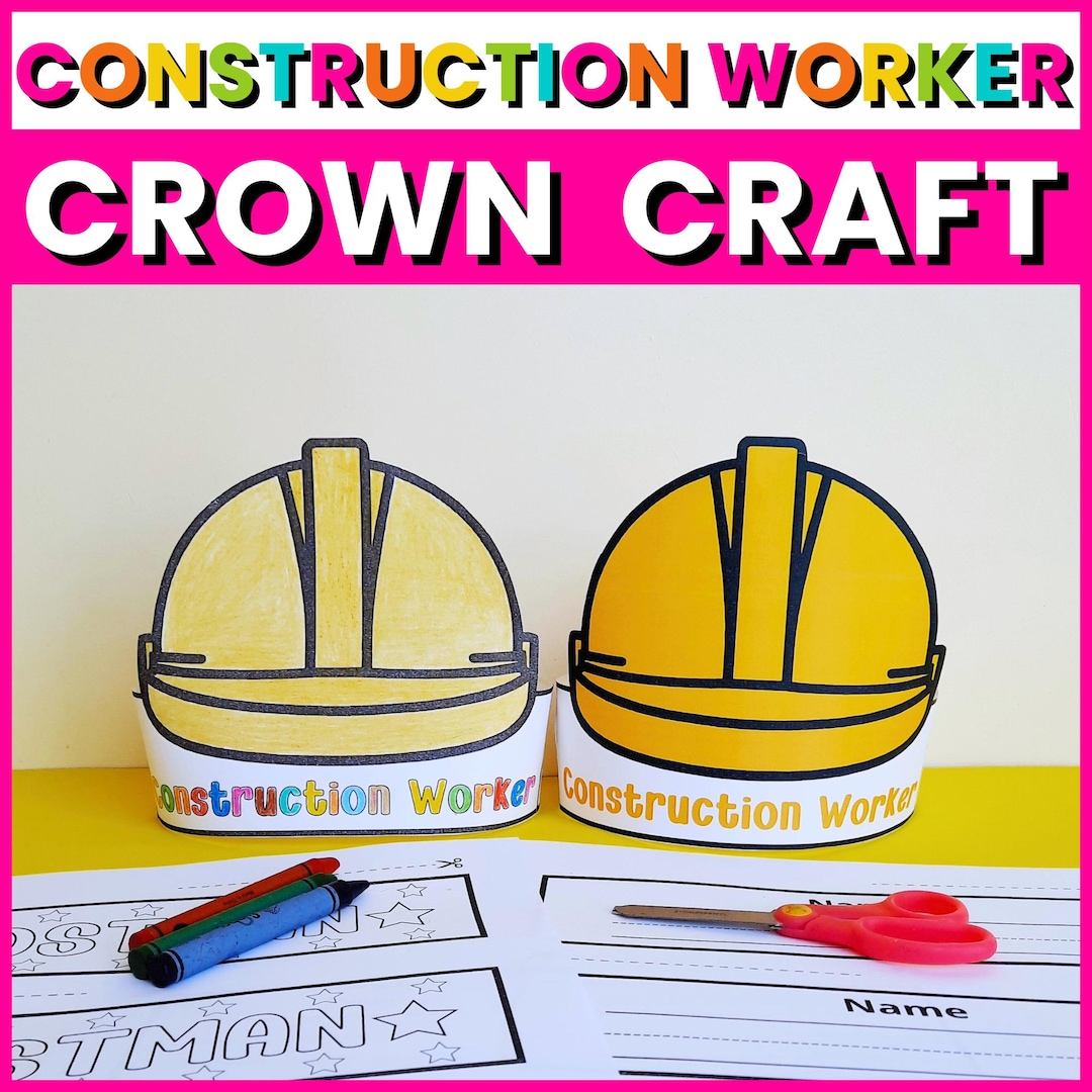 Printable Construction Worker Hat Crown Craft: Labor Day Community ...
