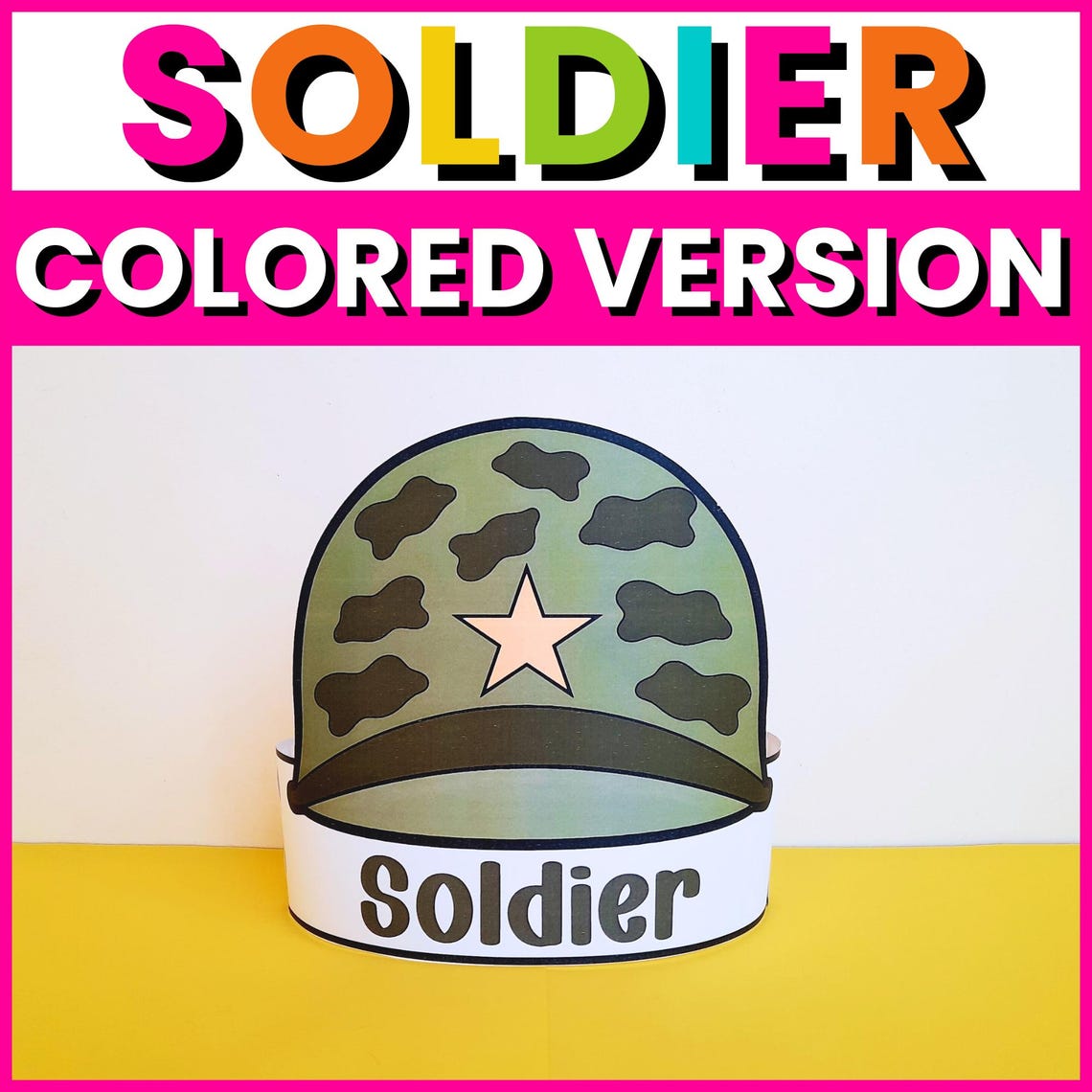 Printable Soldier Hat Crown Craft: Labor Day Community Helpers Hats ...