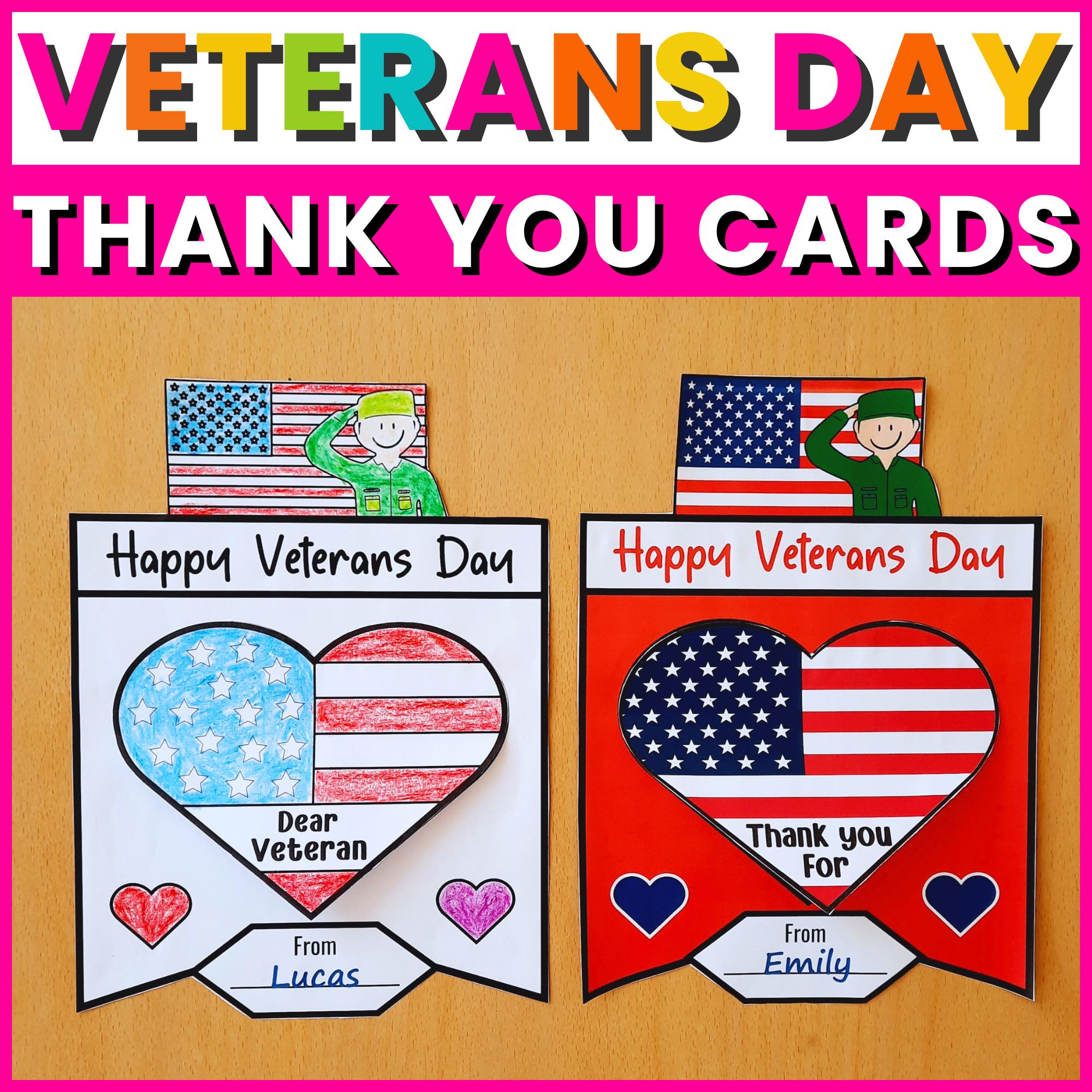 Veterans Day Thank You Cards, Veterans Day Bulletin Board, Veterans Day ...