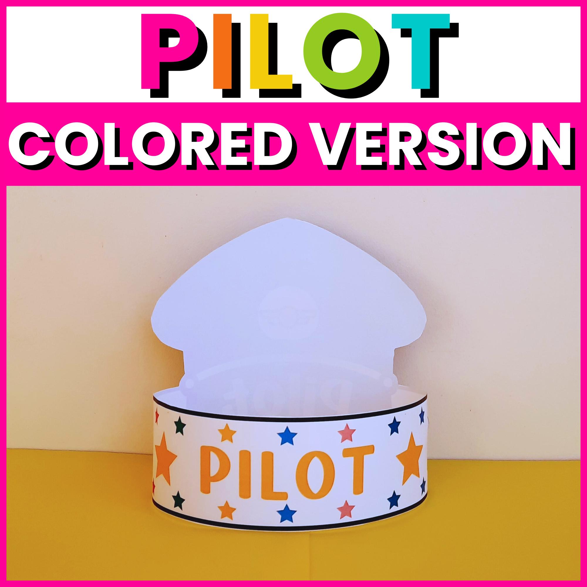 Printable Pilot Hat Crown Craft: Labor Day Community Helpers Hats ...