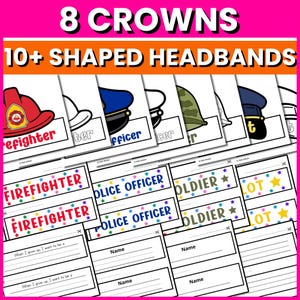 Community Helpers Hats Craft: Police Officer, Pilot, Soldier and ...