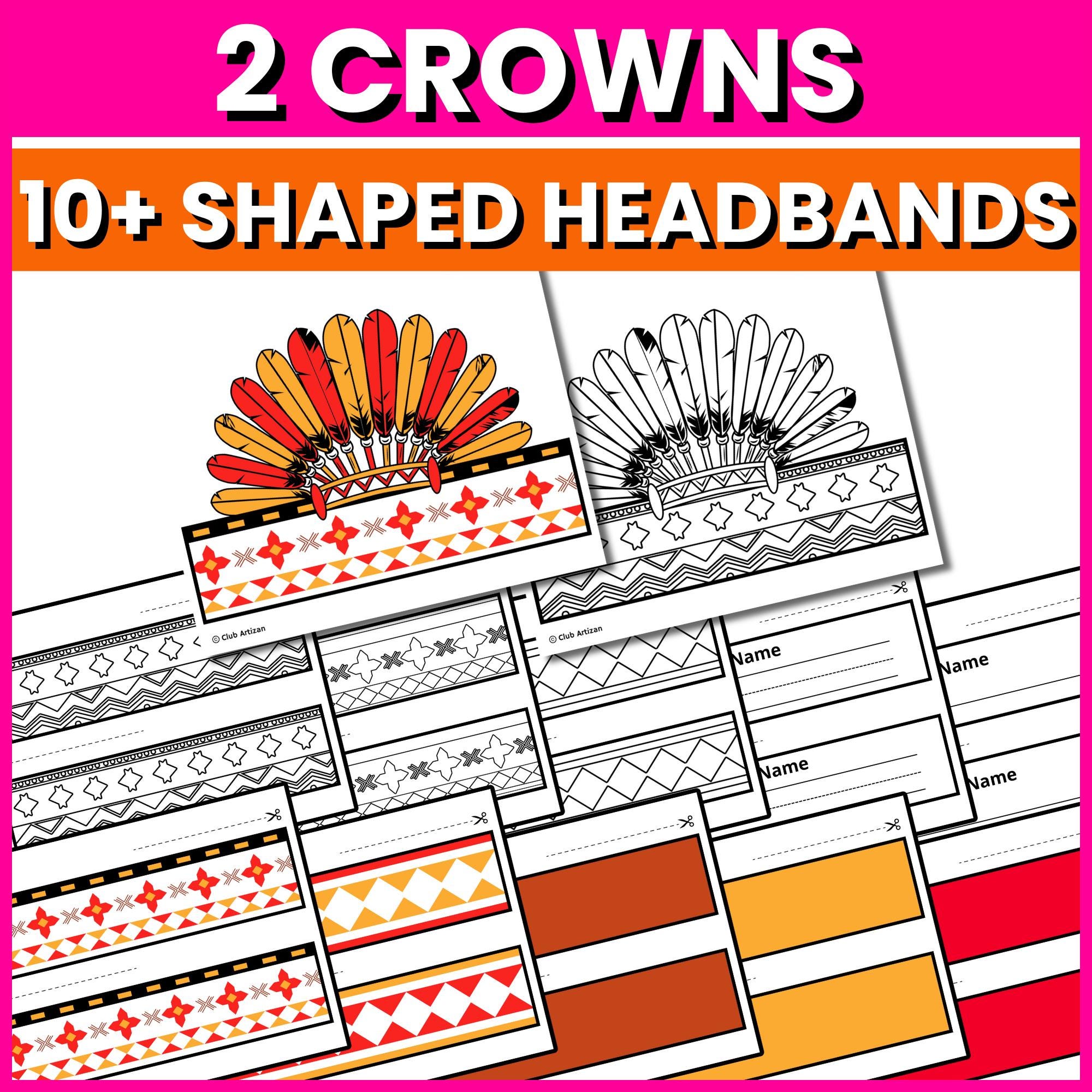 Native Americans Heritage Month Hat Craft, Indigenous Peoples Day Crown ...